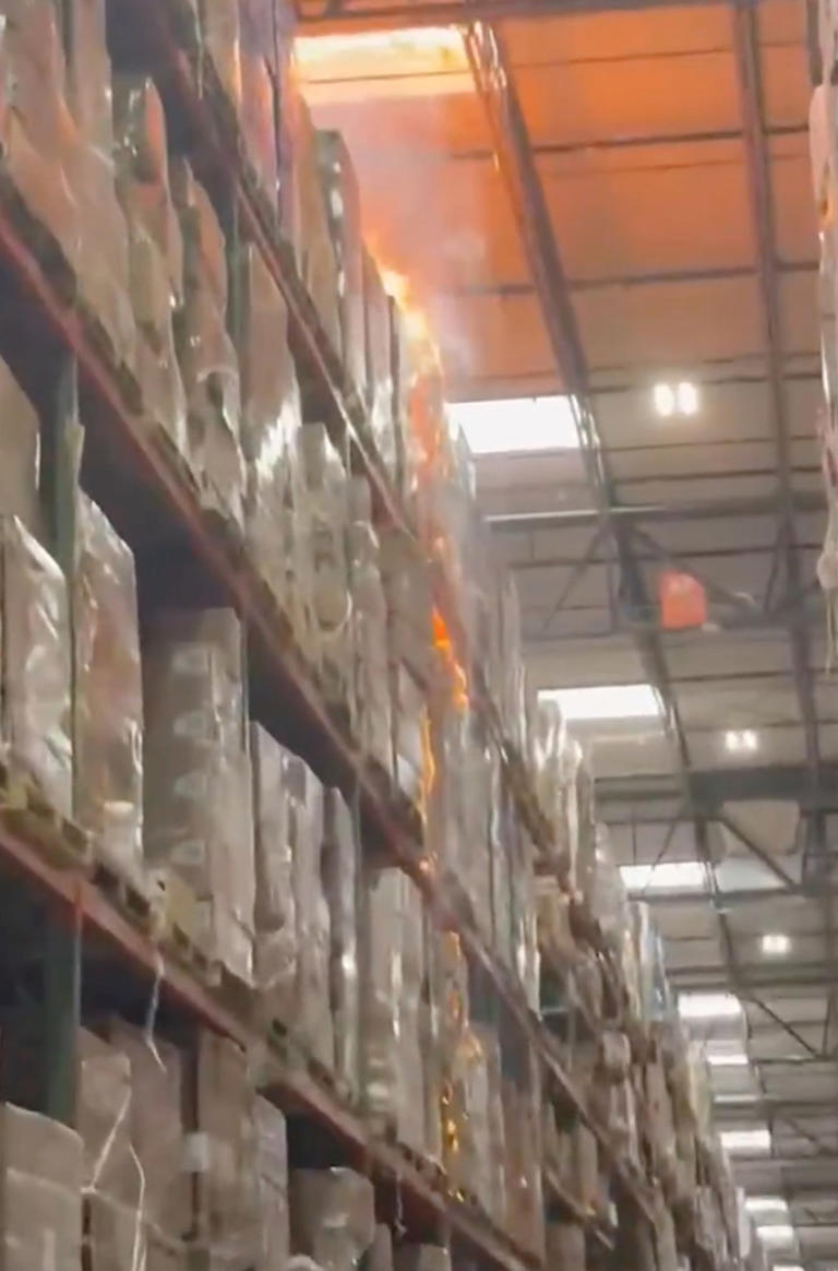 Terrifying moment California warehouse caught fire as apocalyptic ...