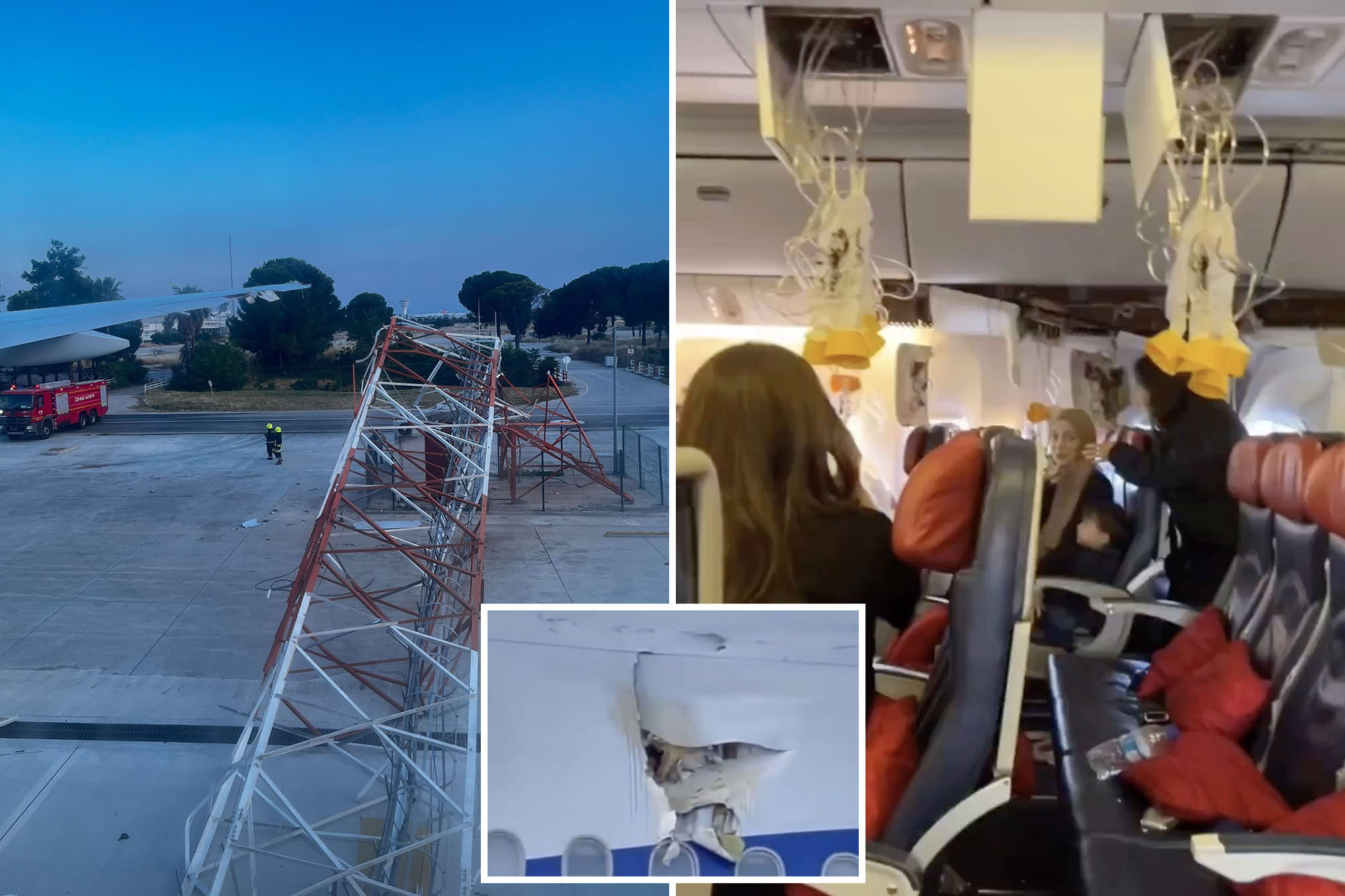 Plane with 267 passengers clips radar pole after landing — sparking ...