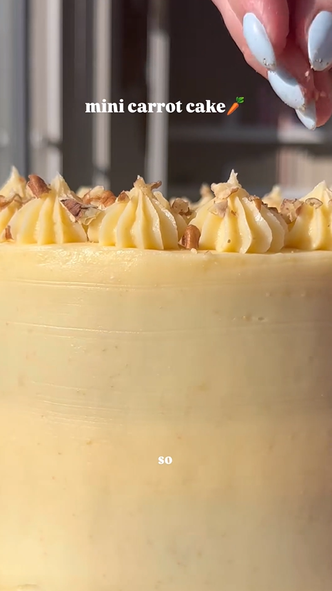 Moist mini carrot cake with brown butter frosting