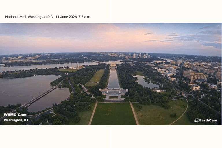 Live cam shows "8647" visible on National Mall hours before police arrive