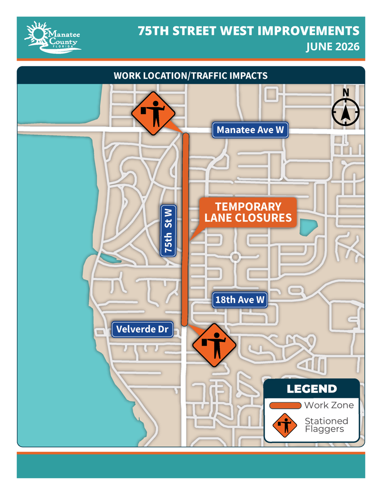 Nighttime lane closures scheduled for water line work in Bradenton