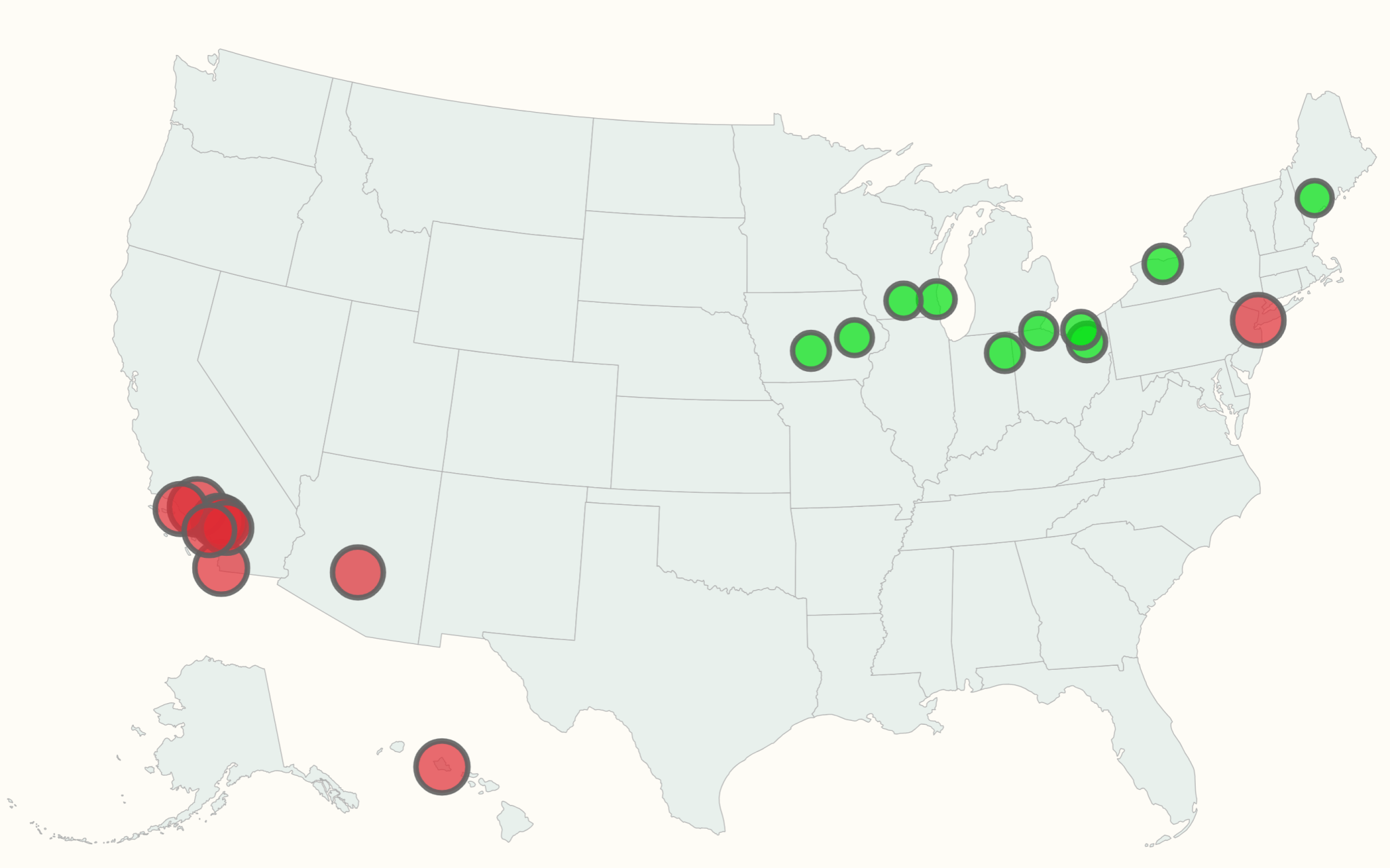 Map shows US cities with the highest and lowest credit card debt