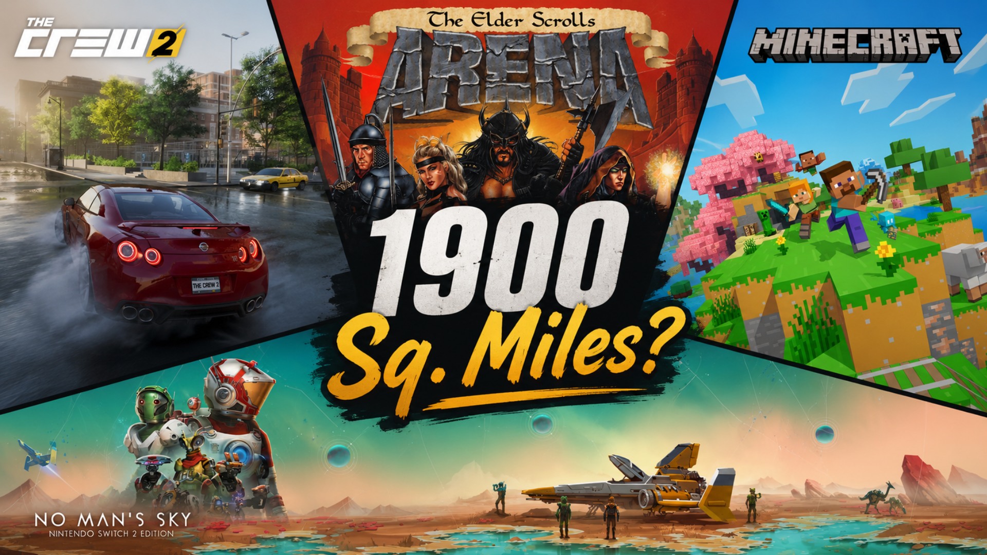 Open world games with the largest maps include Minecraft and No Man's Sky