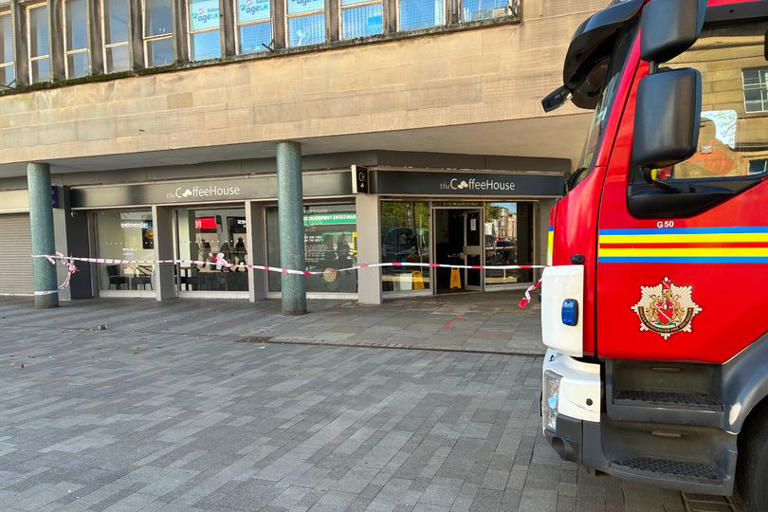 Emergency services on scene after fire breaks out at Bolton coffee shop ...