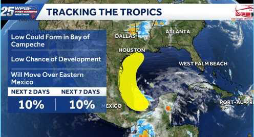 Low-pressure system forms in Bay of Campeche with marginal chance of ...