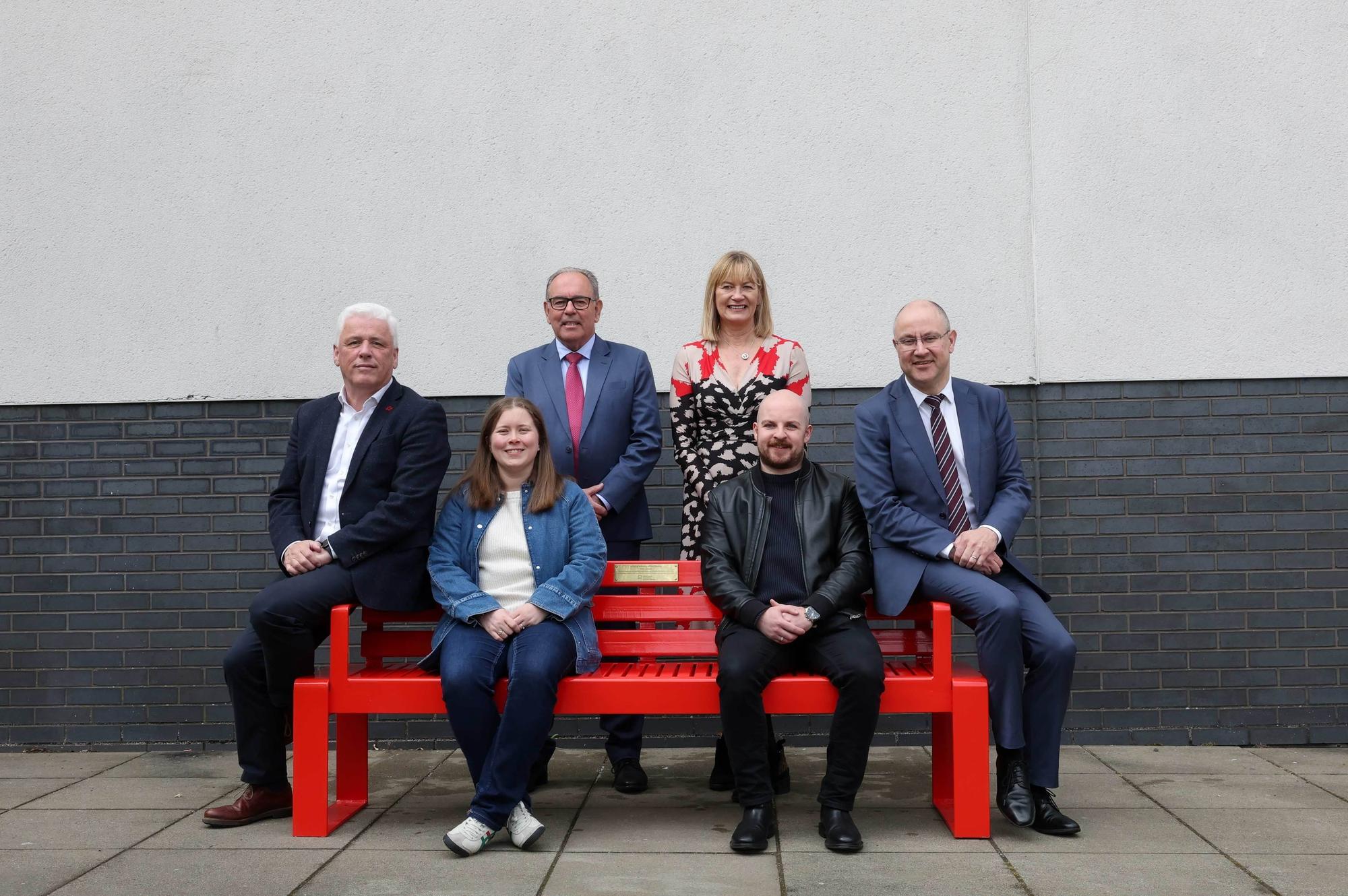 Iconic red bench unveiled for man who had lifesaving surgery at six ...