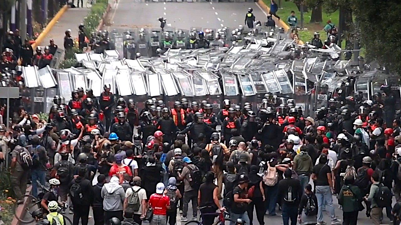 Protesters clash with police outside World Cup opener in Mexico City