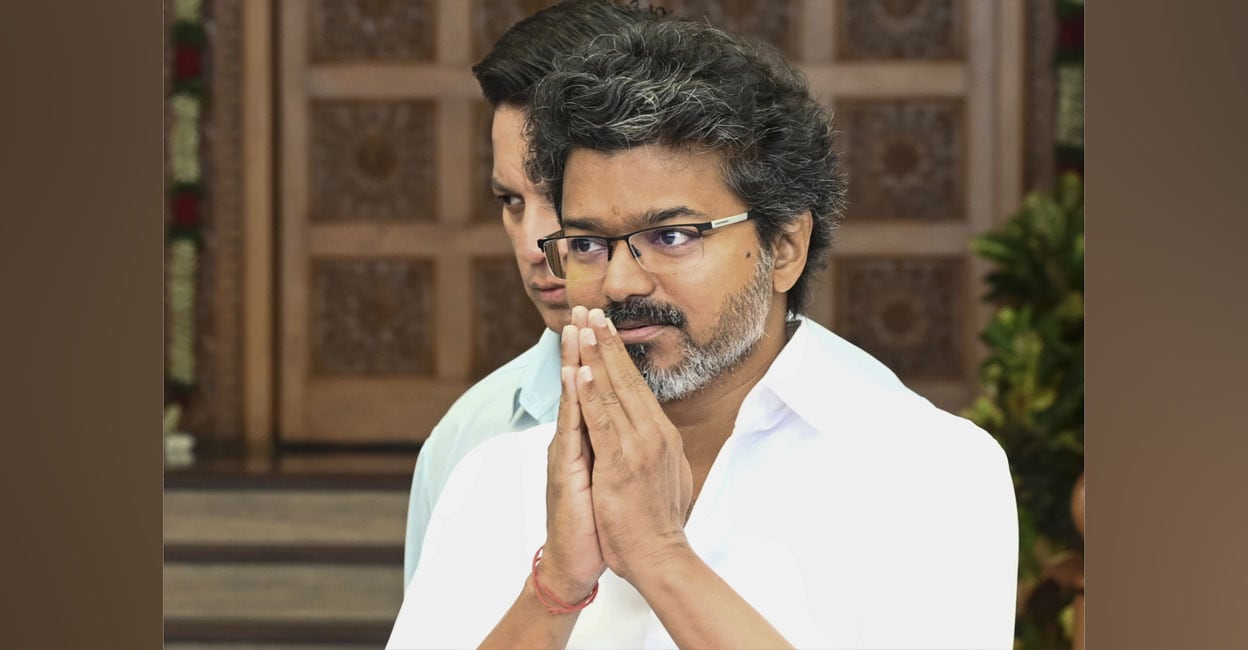 Tamil Nadu CM Joseph Vijay offers silver sword at Kollur Mookambika Temple