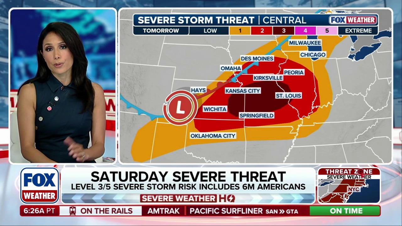Severe threat ramps up for central US for Saturday