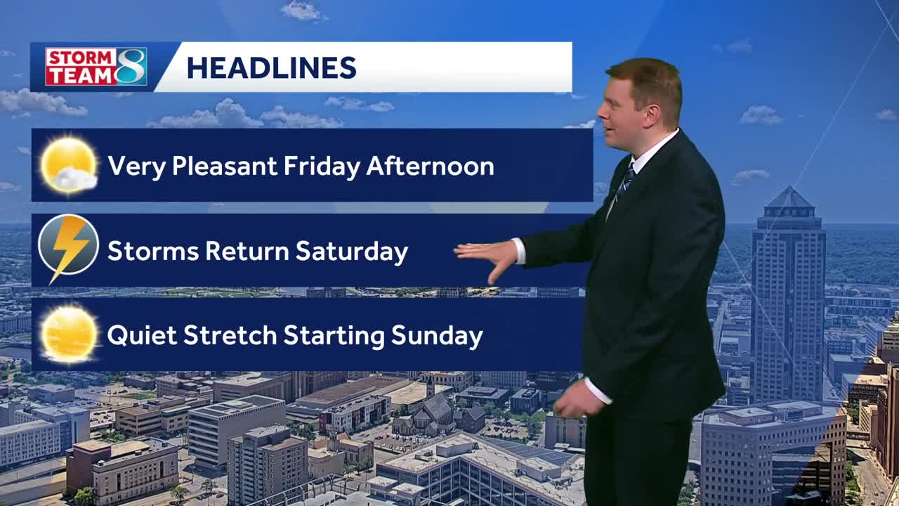 Iowa weather: Beautiful Friday afternoon, storms return Saturday