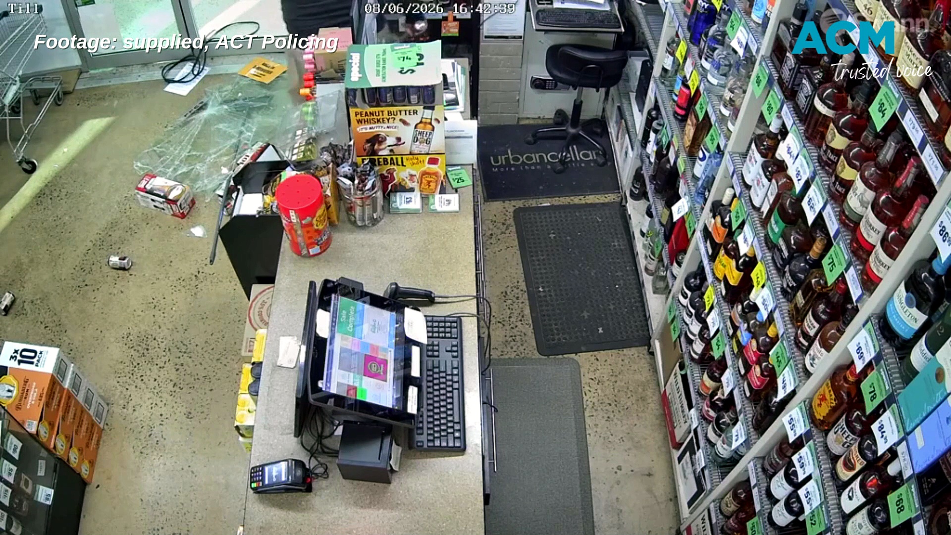 More CCTV footage shows extent of bottle shop robbery