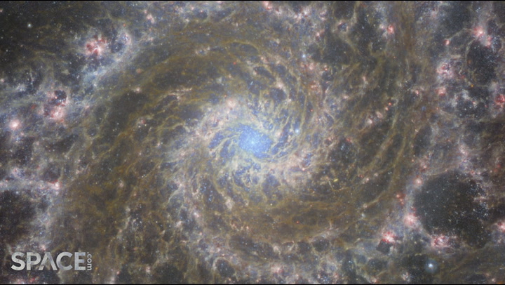 Phantom galaxy seen through James Webb and Hubble telescope