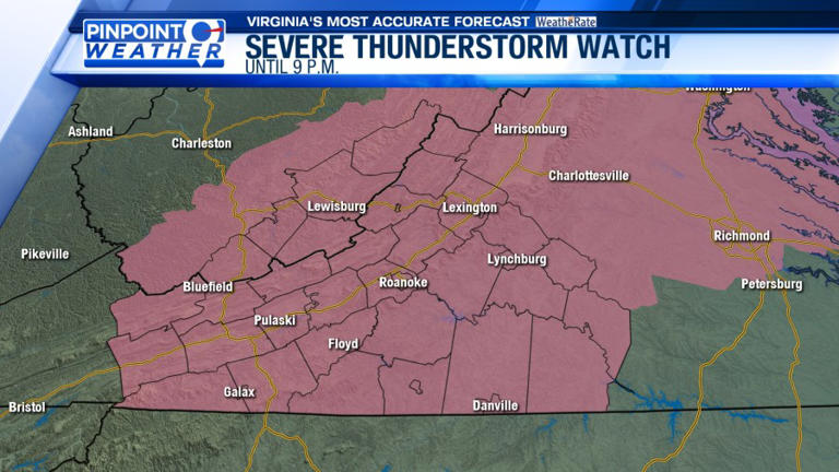 Pinpoint weather: Severe thunderstorm watch issued for entire region
