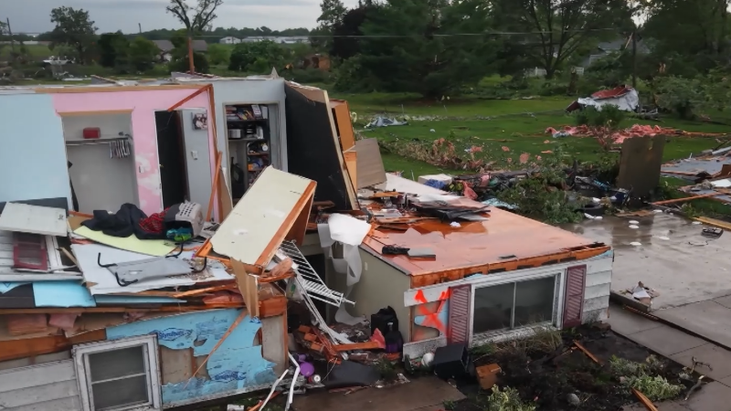 Severe storms leave tornado damage, one death across Midwest