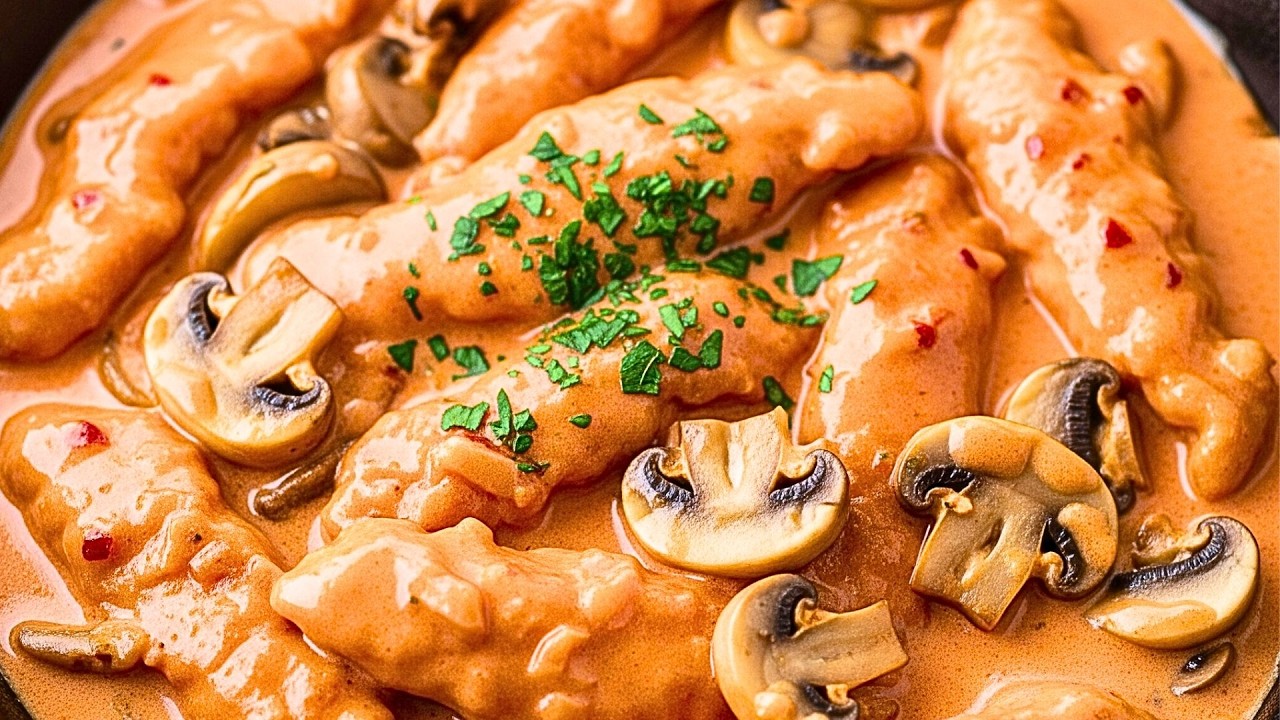 Pollo con crema ¡Salsa increíble!