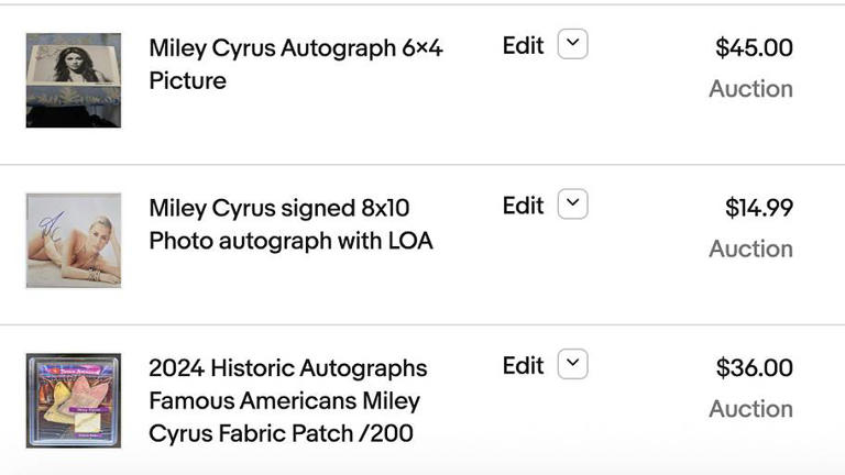Miley Cyrus signed limited-edition Hannah Montana trading cards