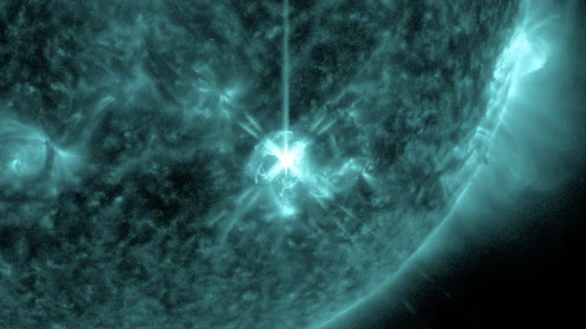 Double-solar M-flares blast enormous coronal mass ejection