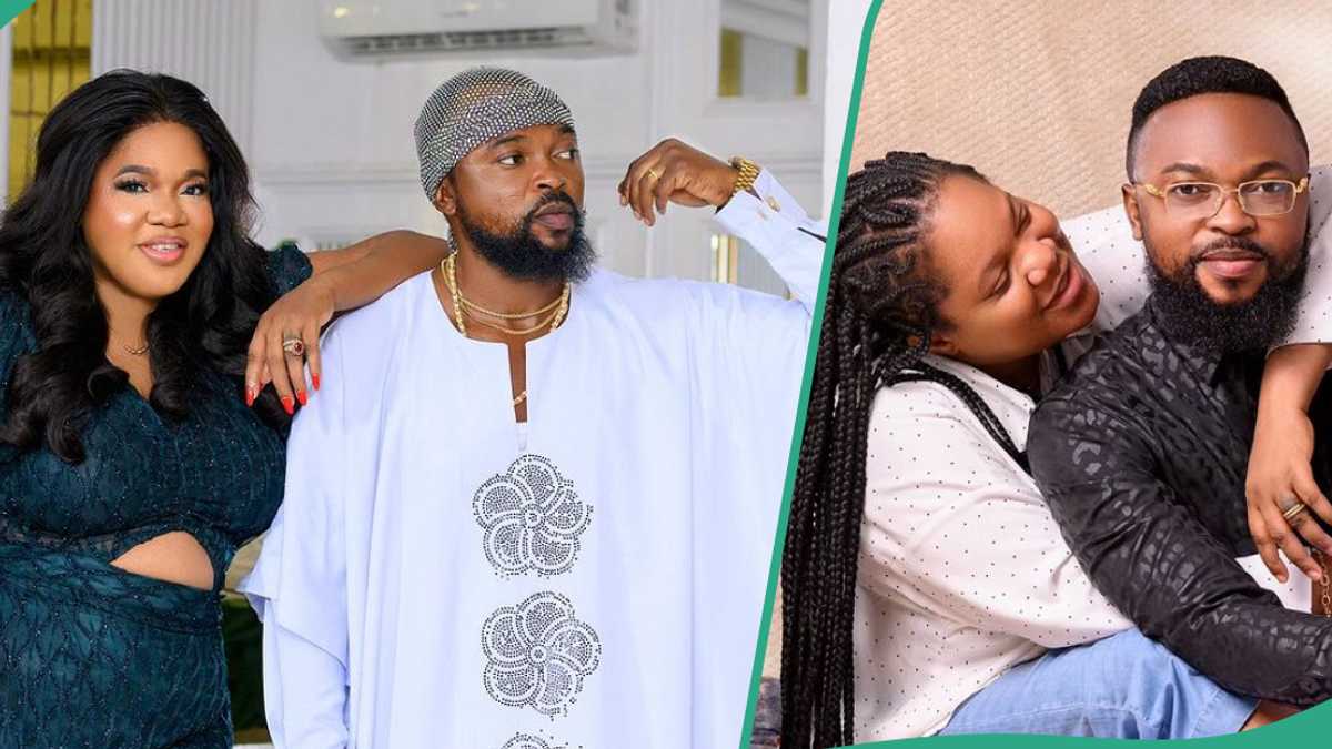 Video: Toyin Abraham's husband's facial expression as she leads praises ...