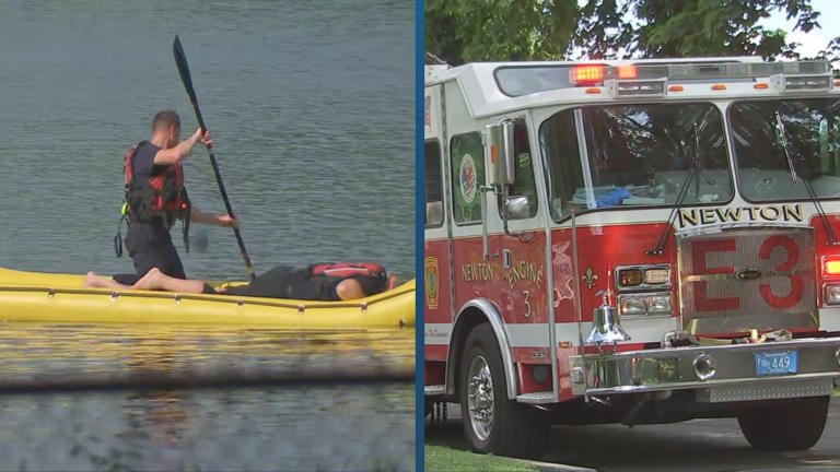 First responders gather at Newton Lake for reported drowning
