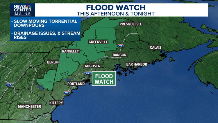 Flood watch issued for parts of Maine and New Hampshire Friday night