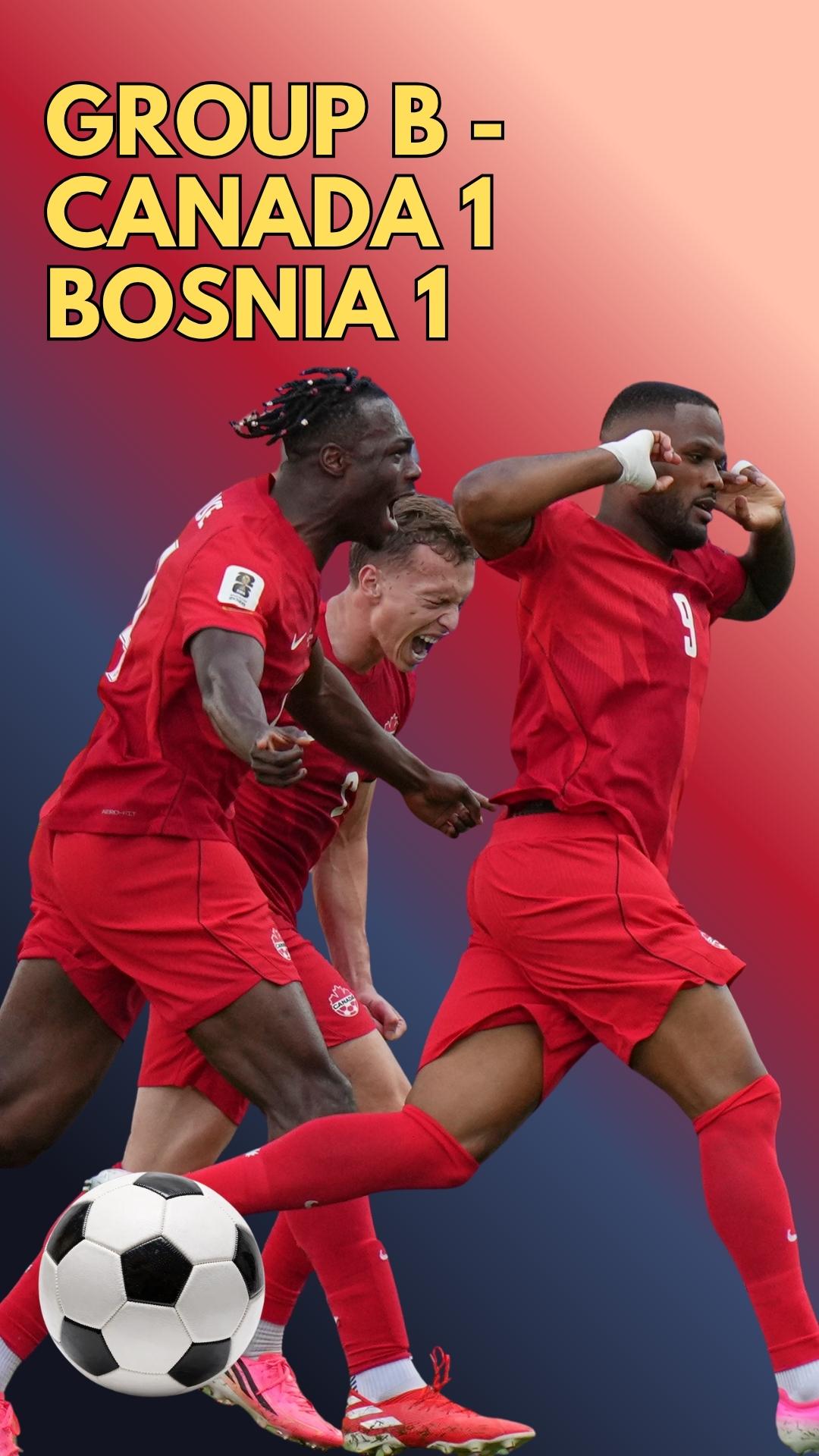 Co-hosts Canada begin World Cup campaign with 1-1 draw against Bosnia