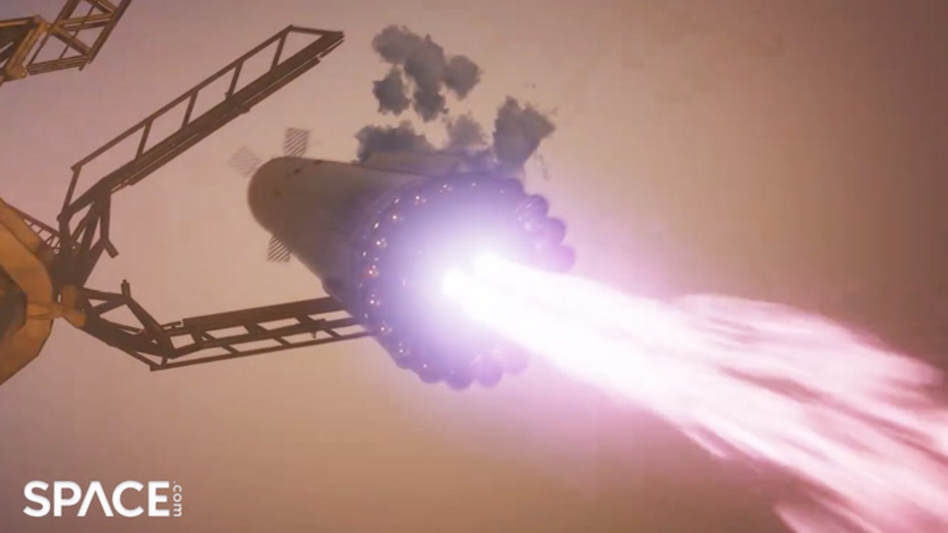 Animation of SpaceX 'chopsticks' to catch Starship's Super Heavy booster