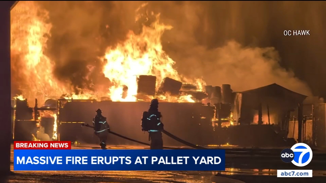Propane tanks explode after massive fire erupts at pallet yard in Orange