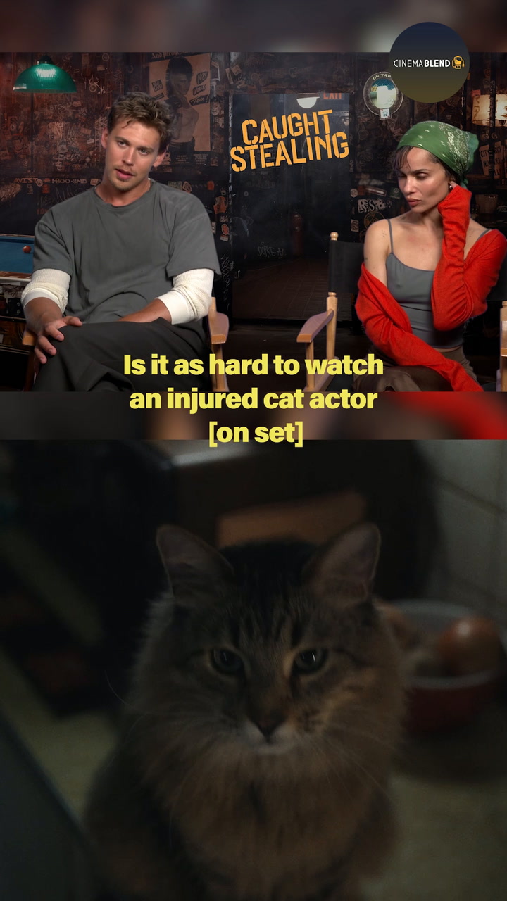 Austin Butler and Zoë Kravitz's hilarious interview about a talented cat