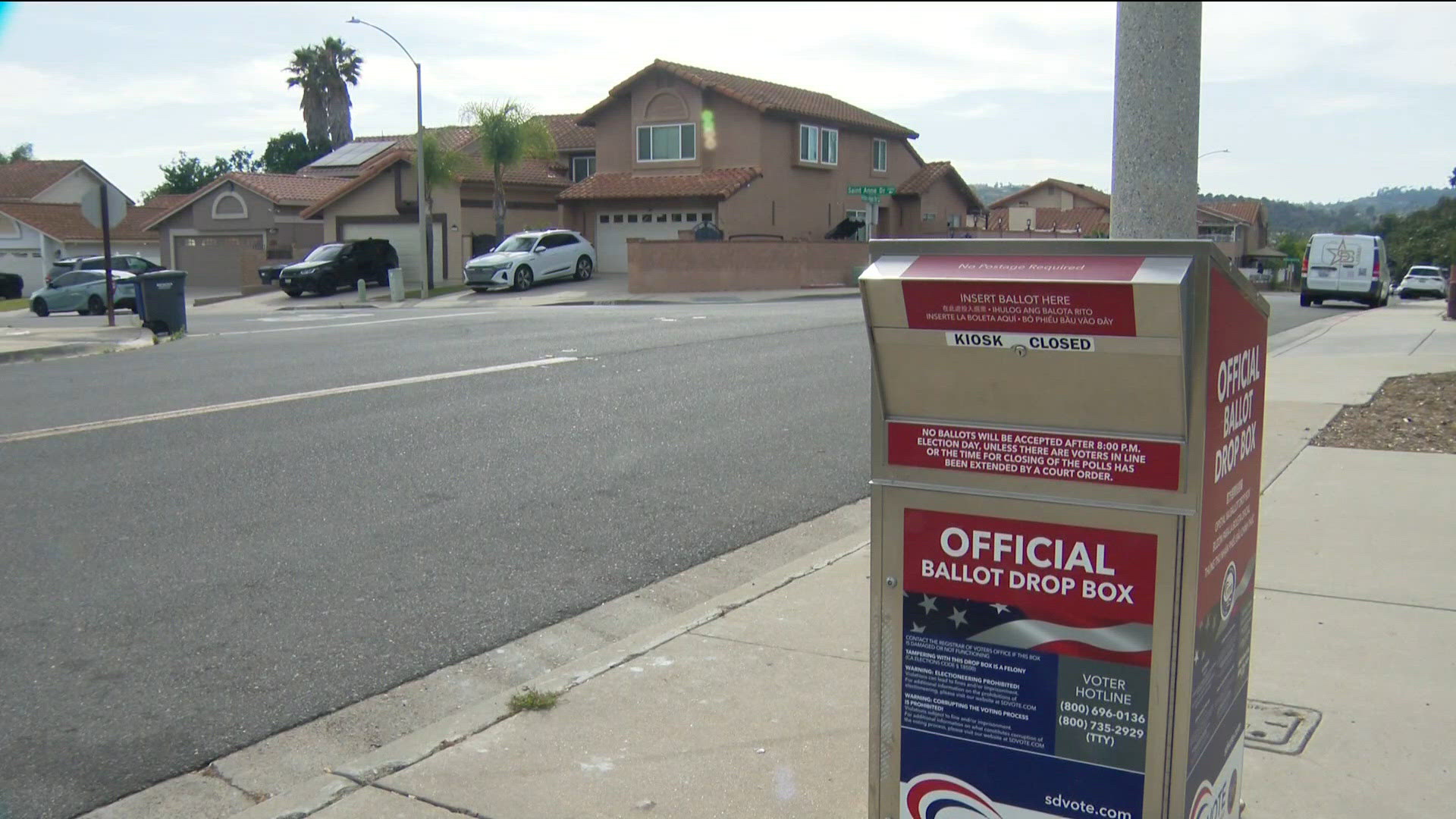 San Diego County ballot drop box still in place in a neighborhood a ...