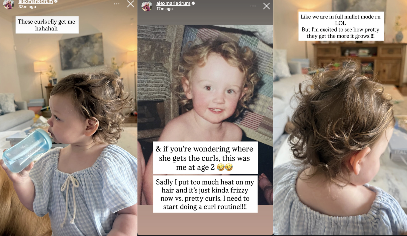 Alex Drummond's baby Sofia is twinning with her mom's toddler curls!