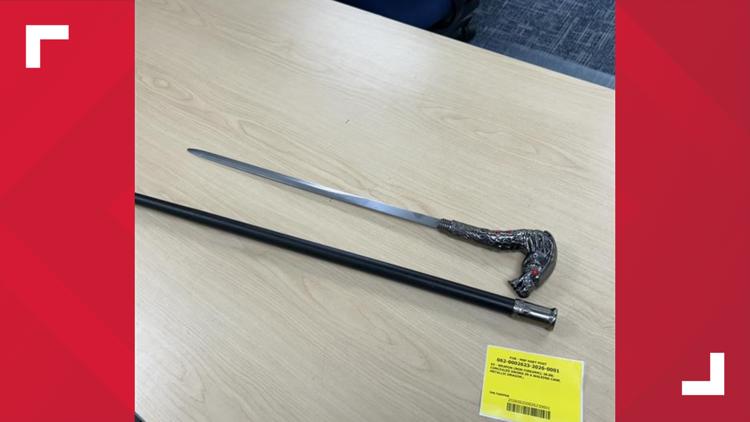 Man arrested for drugged driving, found with sword hidden in cane ...