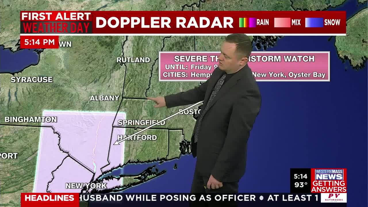 Tracking storms in the evening with clearing expected tonight