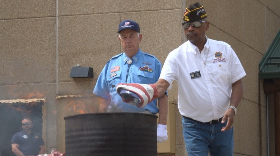 Flag retirement ceremony held in Triadelphia