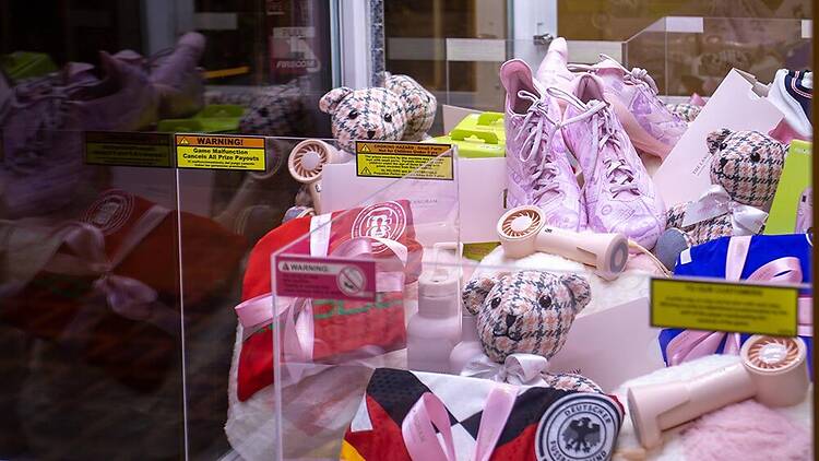An arcade-style claw machine is now sitting inside the Langham
