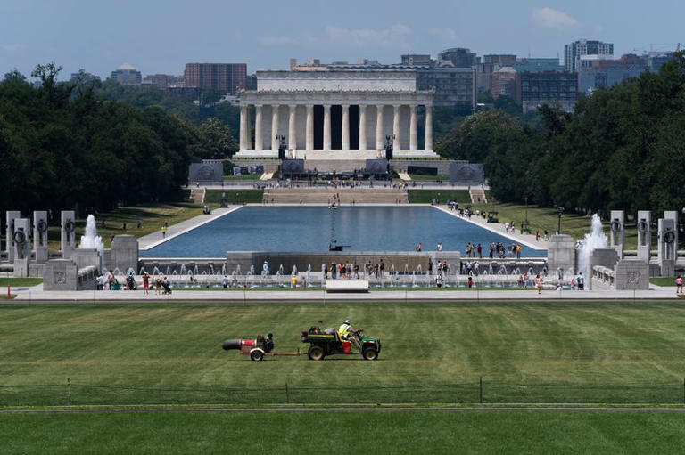 New photos show Trump's $13m reflecting pool already filthy and full of ...