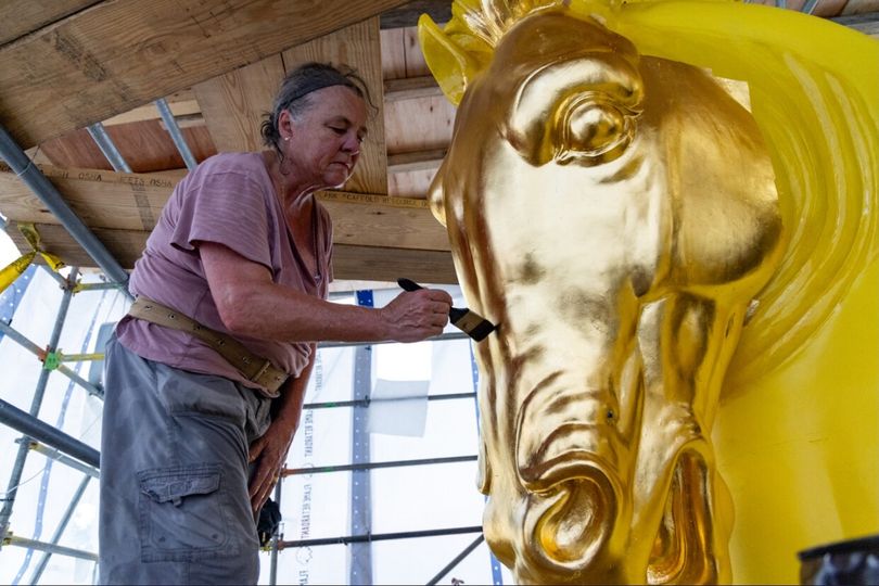 Trump covers DC statues in gold as outraged Americans struggle to ...