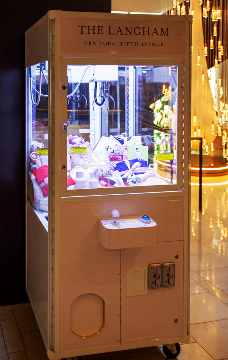 An arcade-style claw machine is now sitting inside the Langham