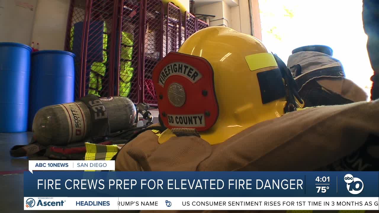 San Diego County fire crews prepare for elevated fire danger as heat ...