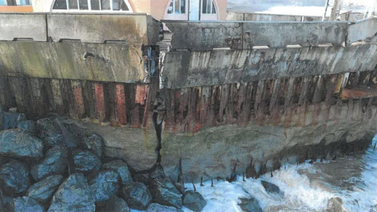 Construction crews begin emergency work to stabilize damaged Pacifica ...