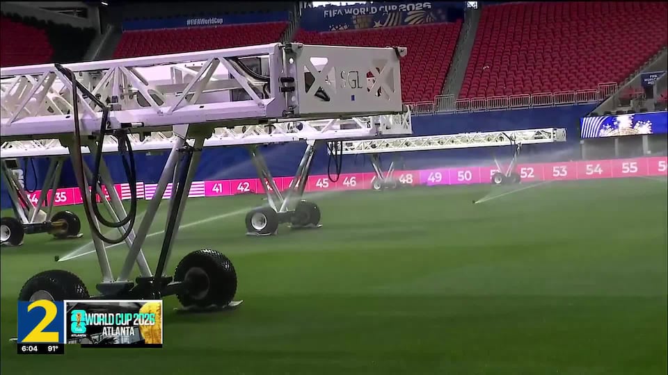 The grass is always greener inside Atlanta Stadium for the World Cup