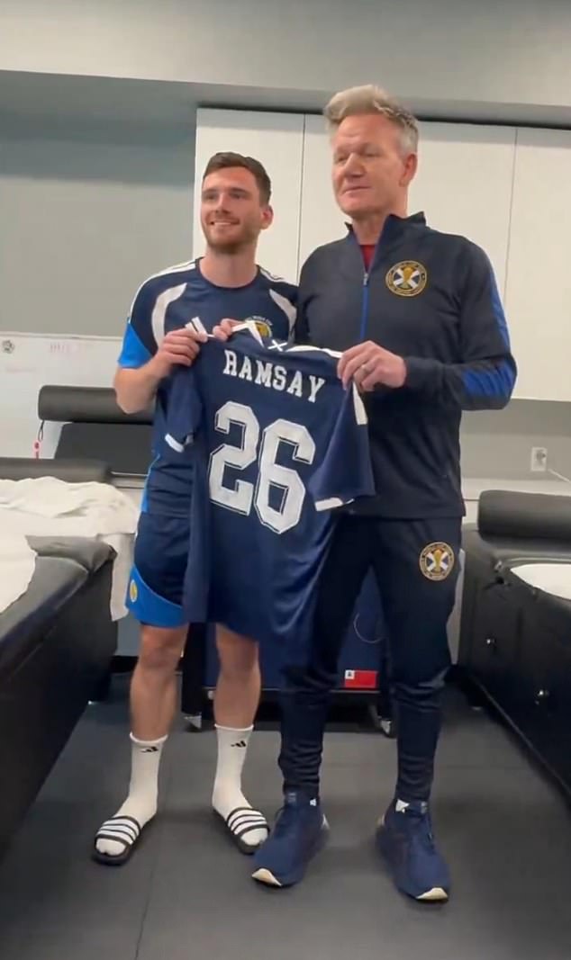 Give them hell! TV chef Gordon Ramsay visits Scotland squad on eve of ...