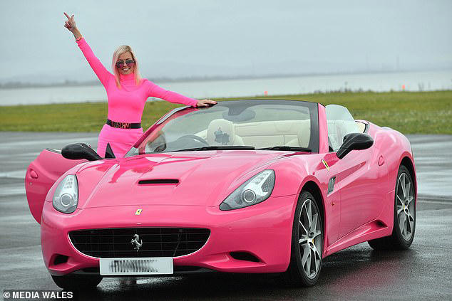 Moment Britain's only pink £120,000 Ferrari is sent flying after being ...