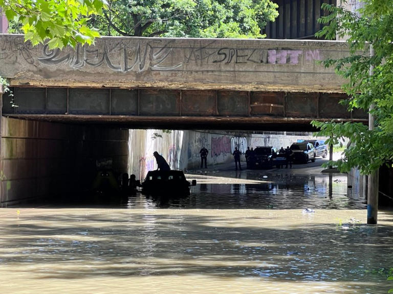 Photos: Cleveland firefighters rescue motorist after water main break ...