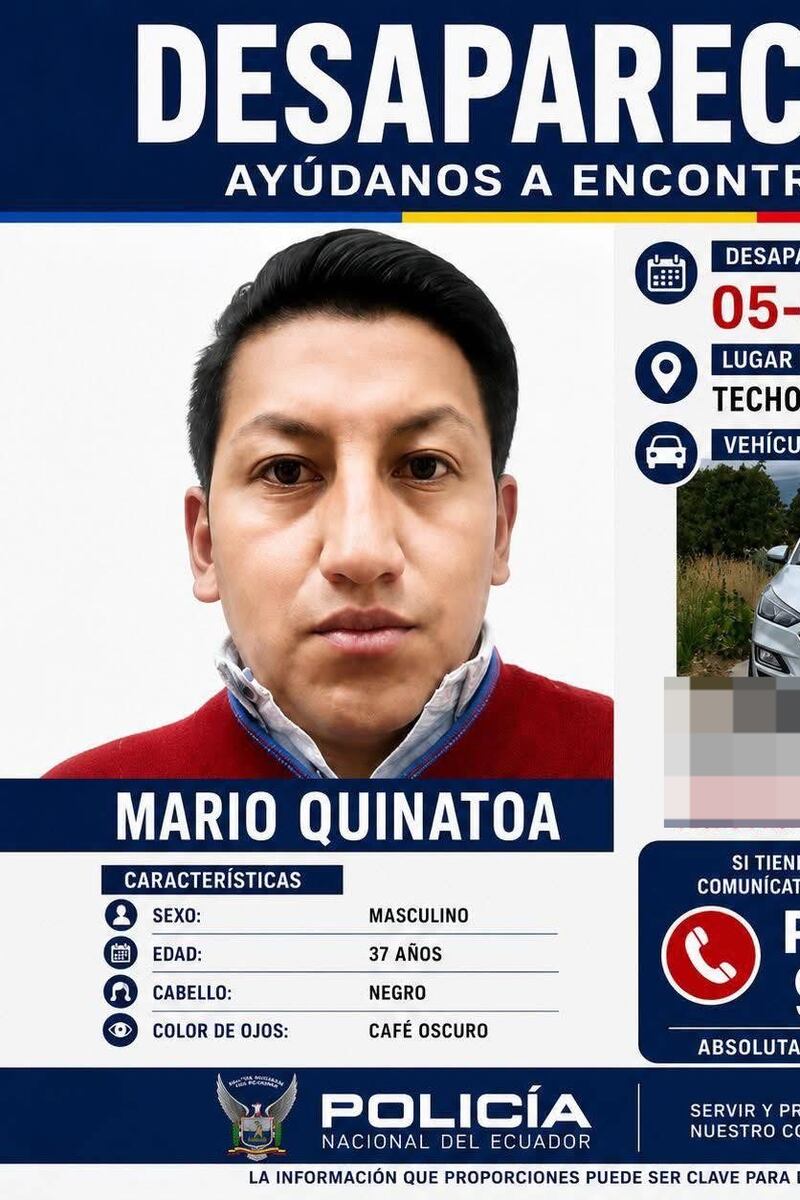 Mario Quinatoa salió de un evento deportivo y desapareció en Ambato ...