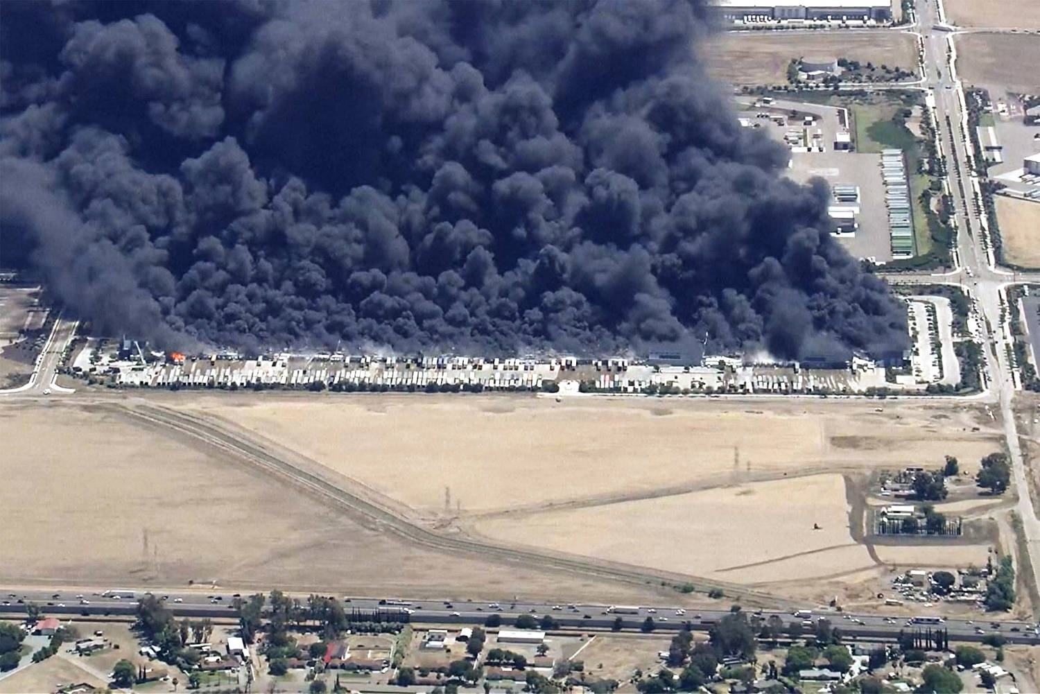 Fire destroys medical supply warehouse in Tracy, California