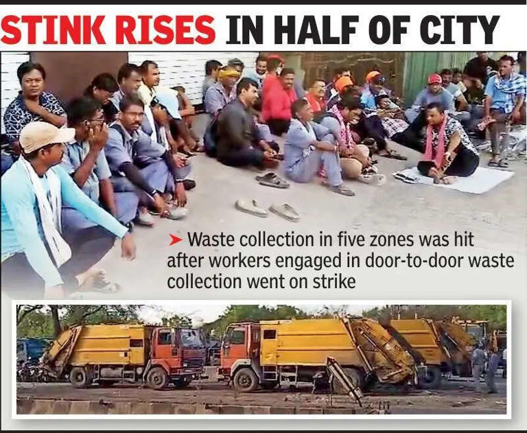 Garbage piles: Sanitary workers go on strike