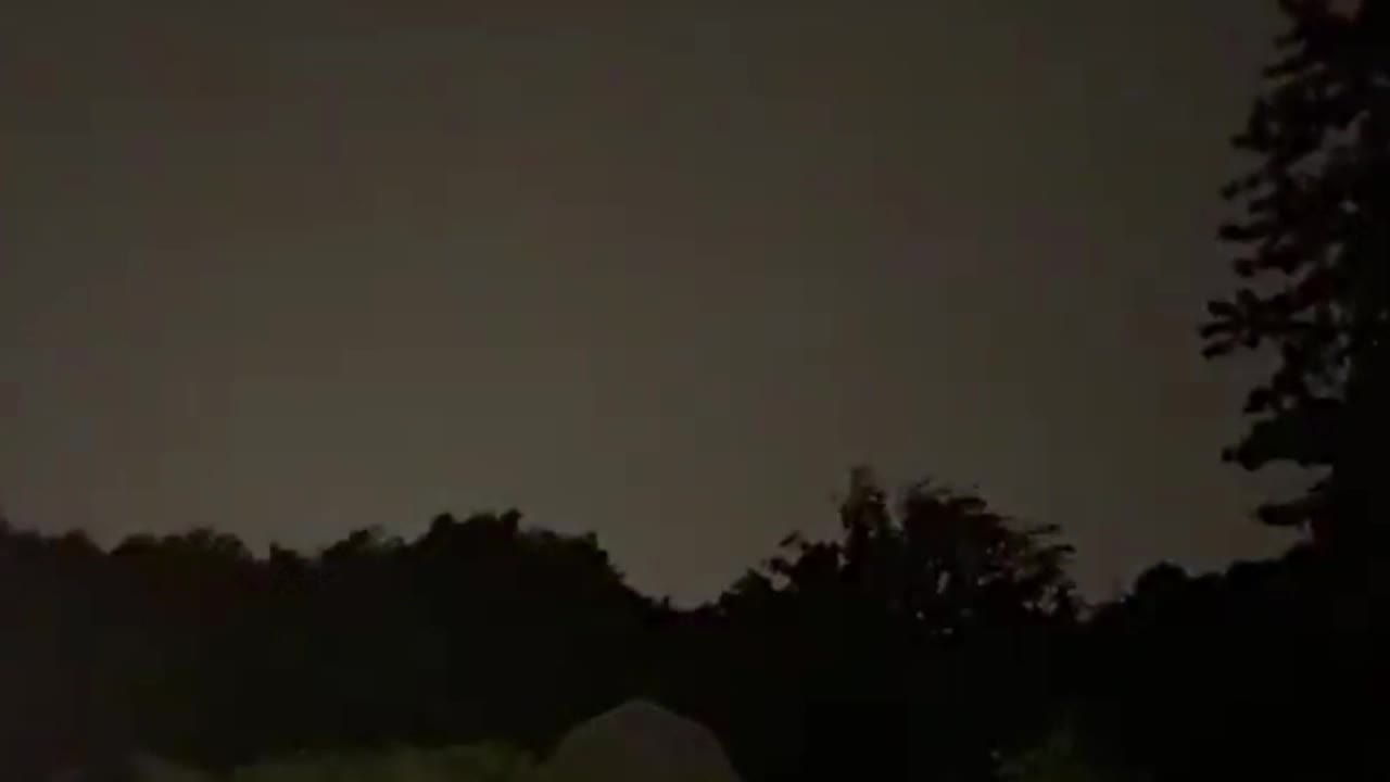 Severe thunderstorm with intense lightning lights up night sky in ...