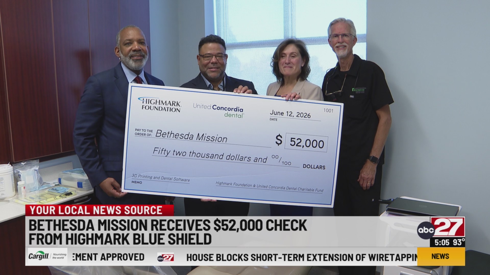 Highmark Blue Shield donates $52,000 to Harrisburg's Bethesda Mission