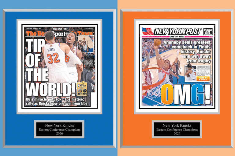Capture the magic of Knicks mania with these NY Post cover plaques