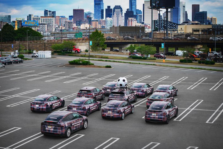 Fleet of tartan taxis takes over the streets of Boston ahead of ...